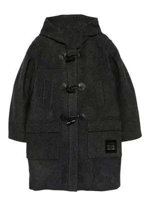 GANNI Hooded Toggle-fastening Coat - Grey