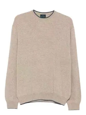 Paul & Shark Long-sleeve Contrast-trim Sweater - Neutrals