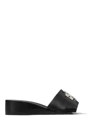 Tory Burch Charlie Logo-plaque Wedge Sandals - Black