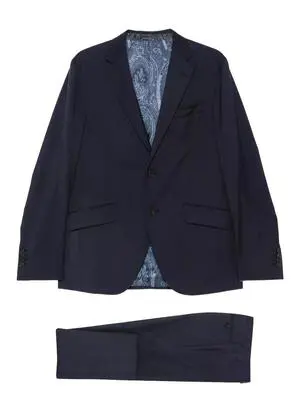 Etro Single-breasted Wool Suit - Blue