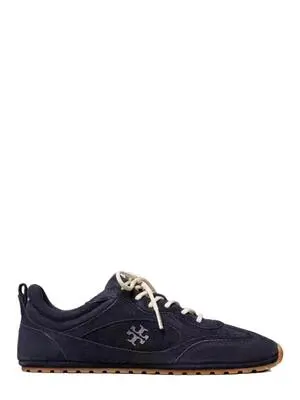 Tory Burch Suede Paneled Lace-up Sneakers - Blue