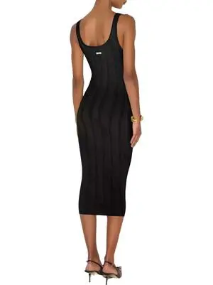 Elisabetta Franchi Knit Openwork Dress - Black