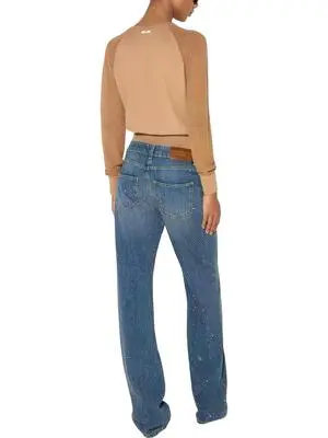 Elisabetta Franchi Knit And Mesh Cardigan - Neutrals