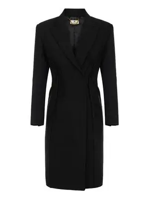 Elisabetta Franchi Double-layer Crêpe Coat - Black