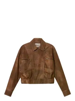 MARANT ETOILE MARANT ETOILE Belma Distressed Leather Jacket