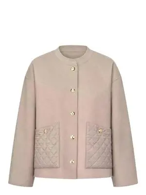 MAX & MOI MAX ET MOI Quilted-Pocket Collarless Jacket