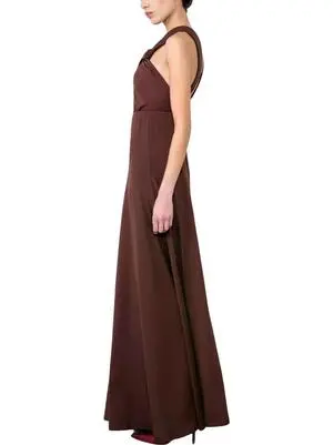 CAYET Naomi Twist-detail Cutout Maxi Dress - Brown