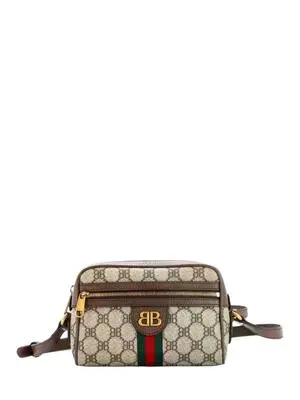 Balenciaga X Gucci The Hacker Project Camera Bag Bb Coated Canvas Mini Crossbody Bag - Brown