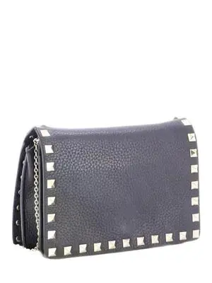 Valentino Garavani Rockstud Pouch Leather Mini Crossbody Bag - Black