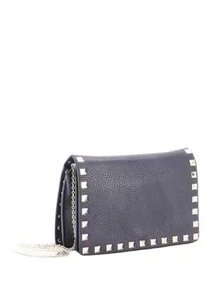 Valentino Garavani Rockstud Pouch Leather Mini Crossbody Bag - Black