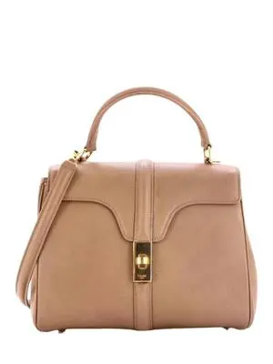 Celine 16 Top Handle Bag Grained Calfskin Satchel - Brown