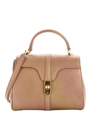 Celine 16 Top Handle Bag Grained Calfskin Satchel - Brown