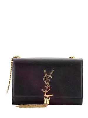 Saint Laurent Monogram Grainy Leather Small Crossbody Bag - Black