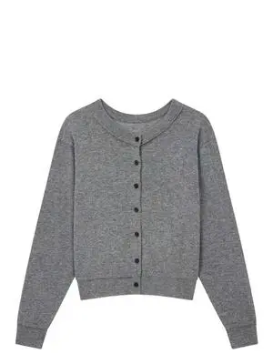 STUDIO TOMBOY Round Neck Long Sleeve Cardigan - Grey