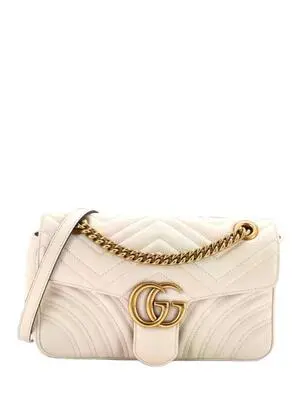 Gucci Gucci GG Marmont Matelassé Leather Shoulder Bag White