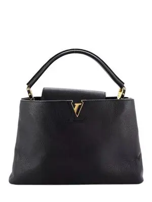 LOUIS VUITTON Capucines Leather Mm Satchel - Black