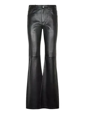 HAIKURE Leather Flared Trousers - Black