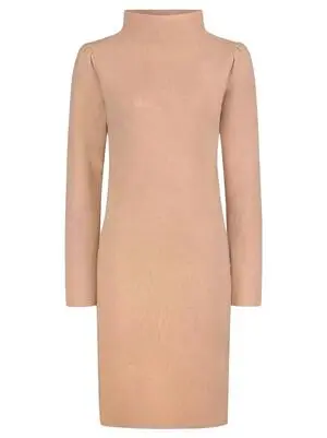 CHAMOIS FOU Chamois High-neck Long-sleeve Mini Dress - Neutrals