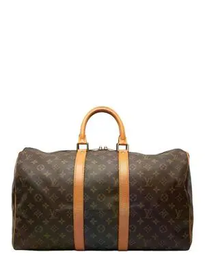 LOUIS VUITTON 1987 Monogram Keepall 45 Travel Bag - Brown
