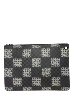 LOUIS VUITTON Damier Graphite Rope Pochette Voyage Gm Clutch Bag - Black