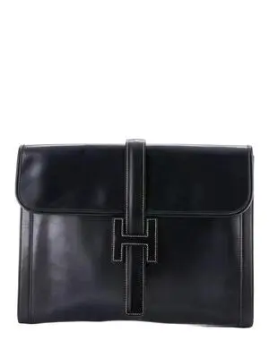 Hermès Hermès Jige Box Calf GM Clutch Bag Blue