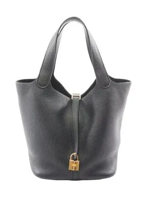 Hermès Clemence Picotin Lock 22 Handbag - Black