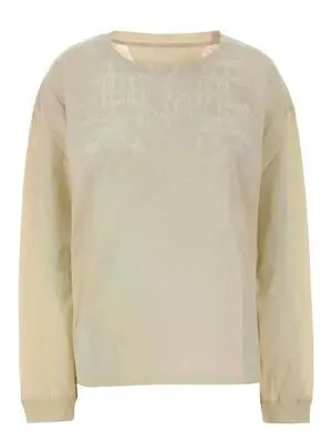 MAISON MARGIELA Logo Print Long Sleeve T-shirt - Neutrals