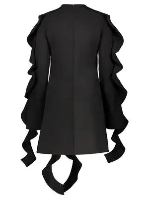 ELLERY Ruffled Long Sleeve Mini Dress - Black