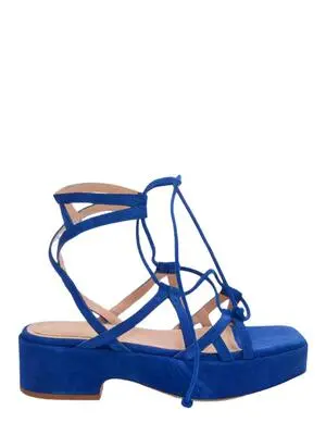 Alberta Ferretti Crisscross Platform Sandals - Blue