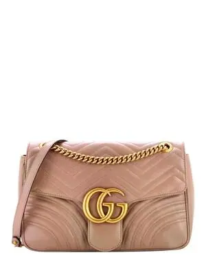 Gucci Gg Marmont Matelassé Leather Medium Shoulder Bag - Neutrals