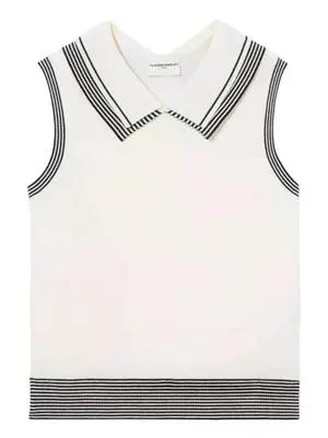 Claudie Pierlot Stripe-trim Sleeveless Top - White