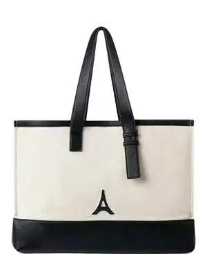 Manière De Voir Eiffel Detail Canvas Tote Bag - Neutrals