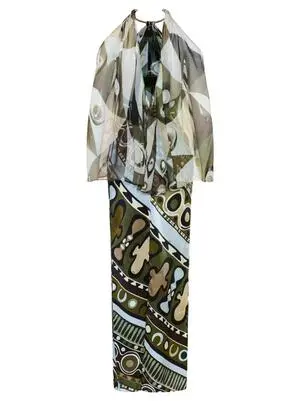 Emilio Pucci Iride Print Silk-chiffon Maxi Dress - Green