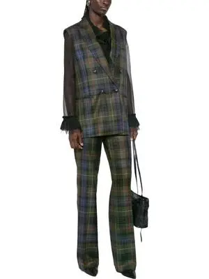 Etro Double-breasted Tartan Gilet - Green
