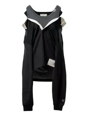 Mihara Yasuhiro Layered Rugby Shirt - Black
