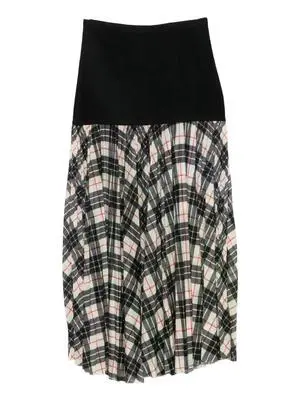 ANTONIO MARRAS VINTAGE Tartan Maxi Skirt - Black