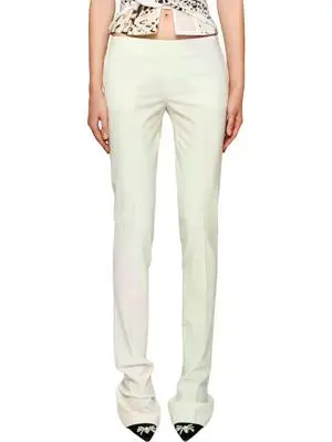 Blumarine Concealed-fastening Slim-fit Trousers - White
