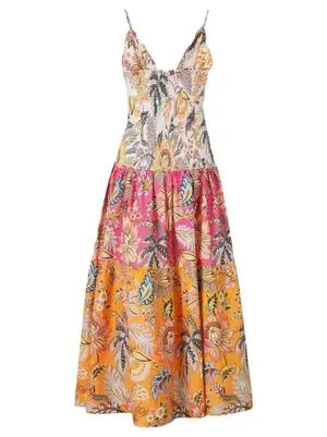 Farm Rio Ligia Floral-print Maxi Dress - Pink