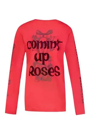 Simone Rocha Coming Up Roses Long Sleeve T-shirt - Red