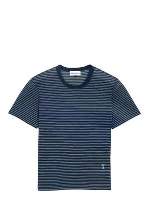 AMI Paris De Coeur Striped T-shirt - Blue