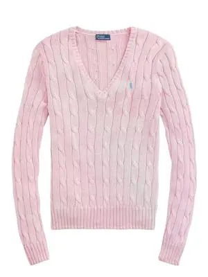 Polo Ralph Lauren Cable-knit V-neck Sweater - Pink