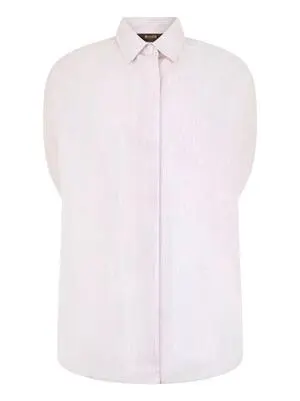 MOORER Vertical-stripe Short-sleeve Shirt - White