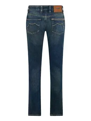 MOORER Faded Five-pocket Jeans - Blue
