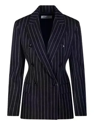 Max Mara Pinstripe Double-breasted Blazer - Blue
