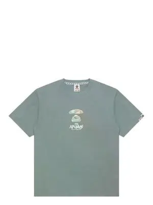 AAPE BY *A BATHING APE Moonface Logo-print T-shirt - Grey