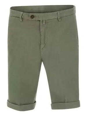 BRIGLIA 1949 Honeycomb Texture Turn-up Shorts - Green