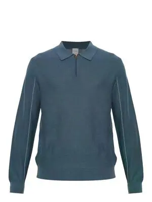 Paul Smith Quarter-zip Long-sleeve Sweater - Blue