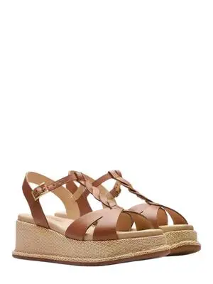Clarks Kimmei Twist Wedge Sandals - Brown