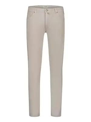 Jacob Cohen Logo-plaque Slim-fit Trousers - Neutrals