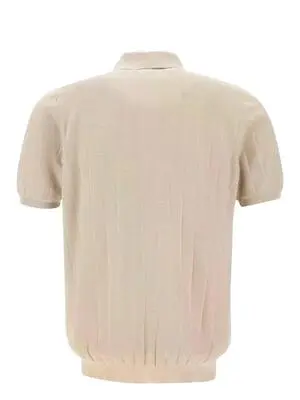 DELLA CIANA Maxi-ribbed Cotton Polo Shirt - Neutrals